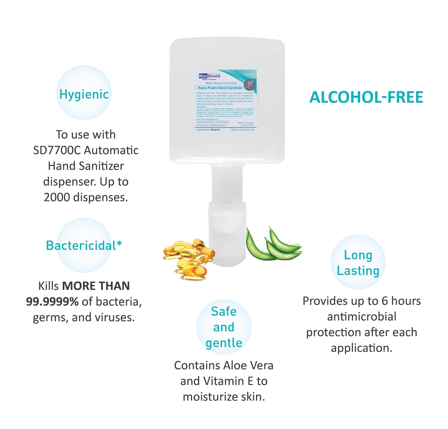 MaxShield® Aqua Foam Hand Sanitizer Cartridge - Water-Based Hand Rub ...