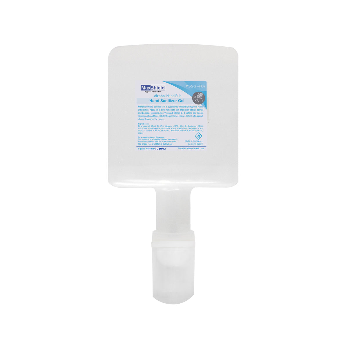 MaxShield® Hand Sanitizer Gel Cartridges - Alcohol Hand Rub 6 x 800ml ...